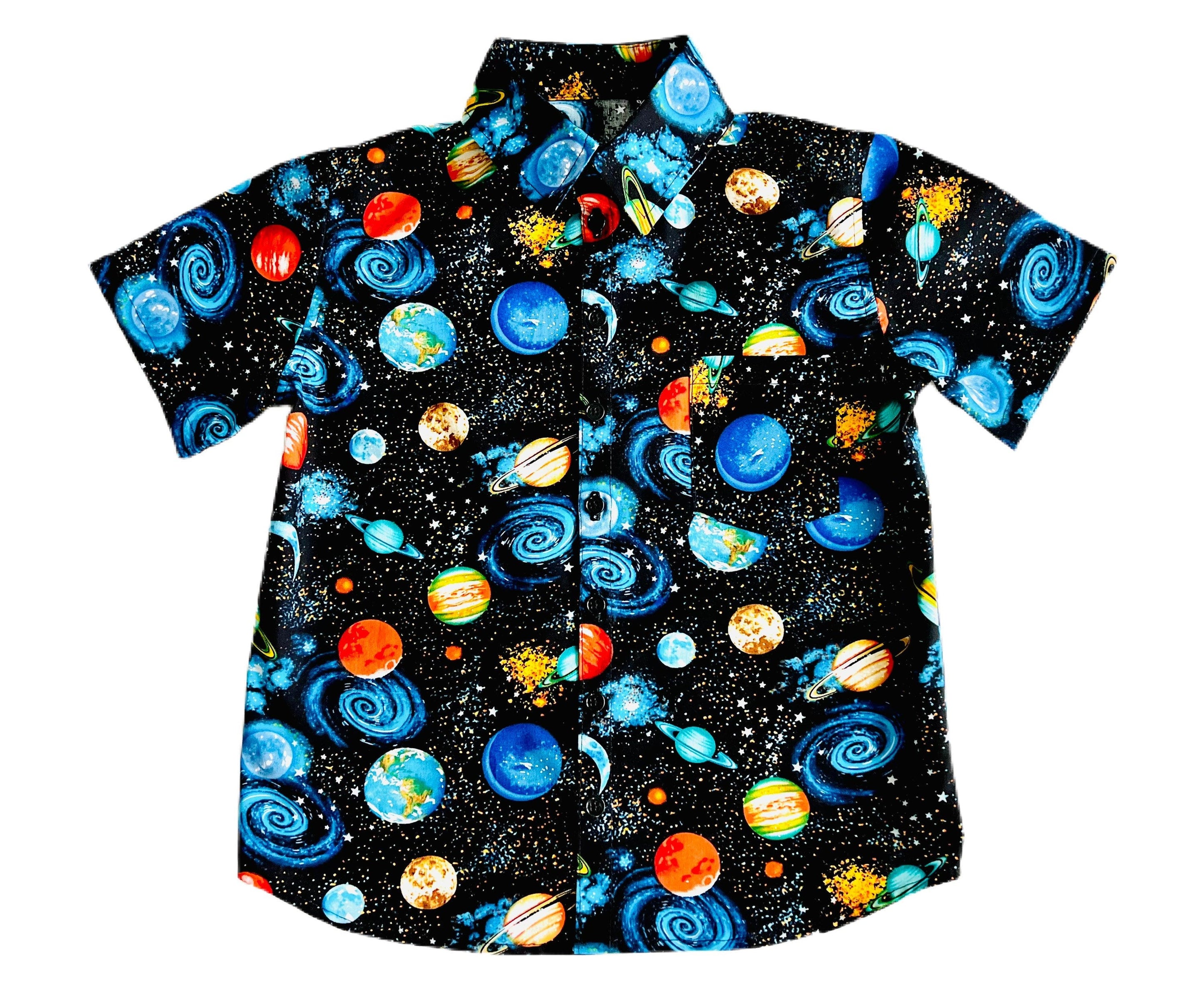Space Galaxy Button Down Boys Shirt – Fragile Eccentrics Clothing